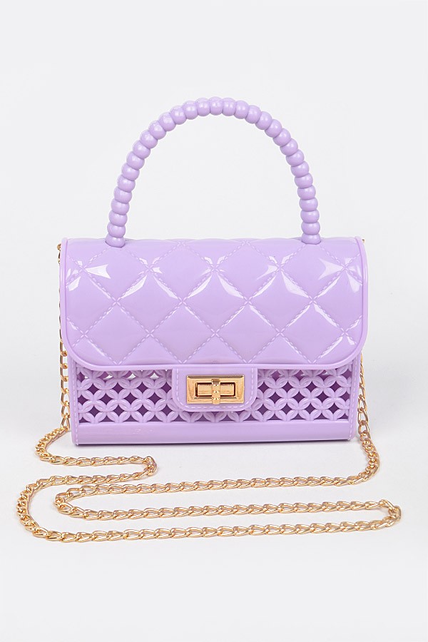 JELLY CAGE MINI HANDLE BAG LILAC